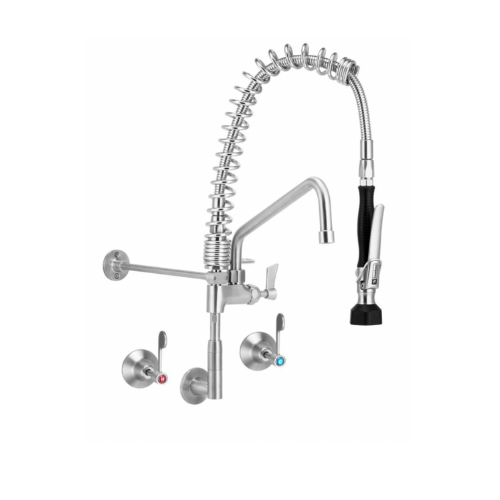 Compact Stainless Steel Wall Stops And Elbow Pre Rinse Unit With Pot F