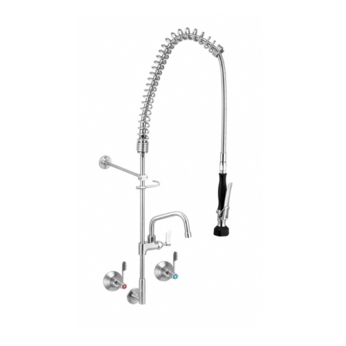 Stainless Steel Wall Stops And Elbow Pre Rinse Unit